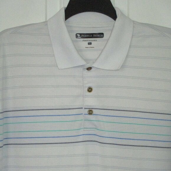 Pebble Beach | Shirts | Pebble Beach Mens Ss White Stretch Golf Polo ...
